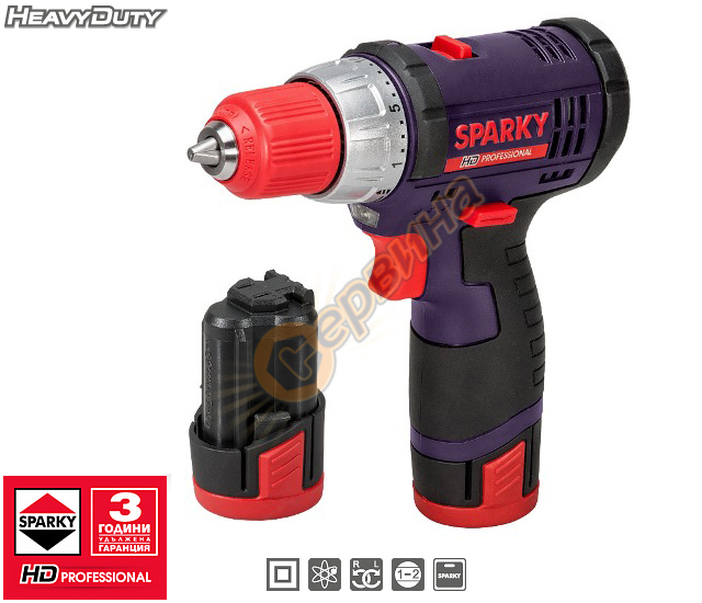 Акумулаторен винтоверт Sparky BR2 10.8Li-C HD 12000194653 - 10.8V/1.5Ah Li-Ion - | Sparky ...