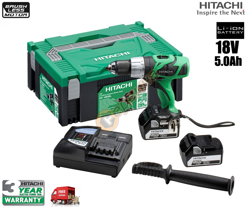 Акумулаторен ударен винтоверт - бормашина HiKoki-Hitachi DV18DBL - 18V/5.0Ah Li-Ion - | Hitachi ...