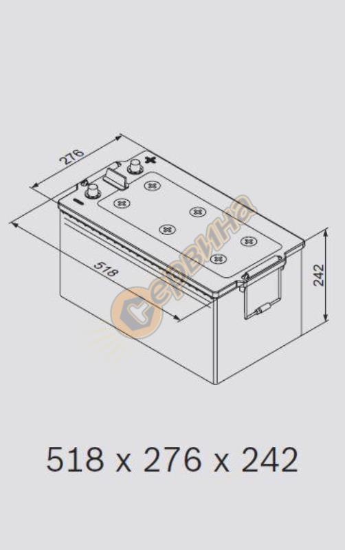 Стартерен полу-тягов акумулатор Bosch L5 080 0092L50800 - 12V/230Ah ...