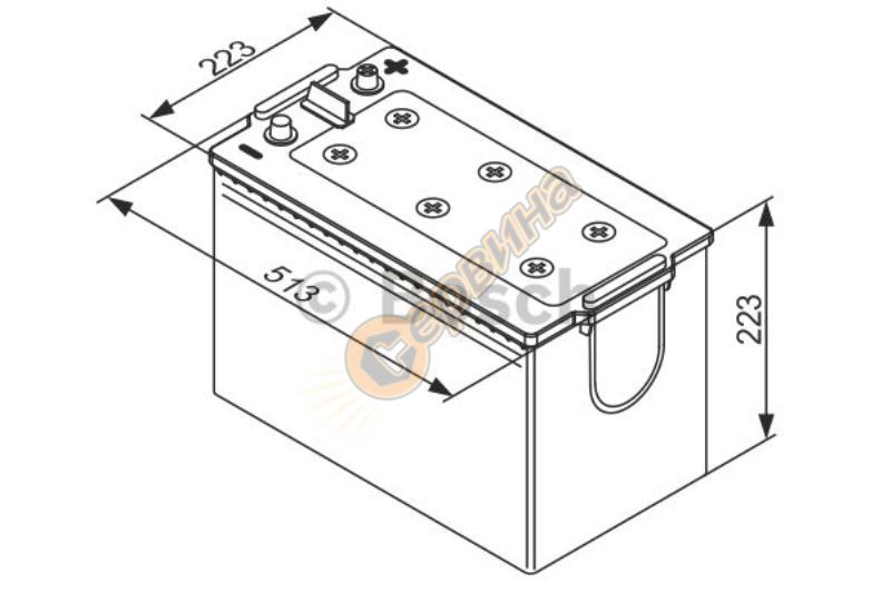 Стартерен акумулатор Bosch TE 077 0092TE0770 - 12V/180Ah ...