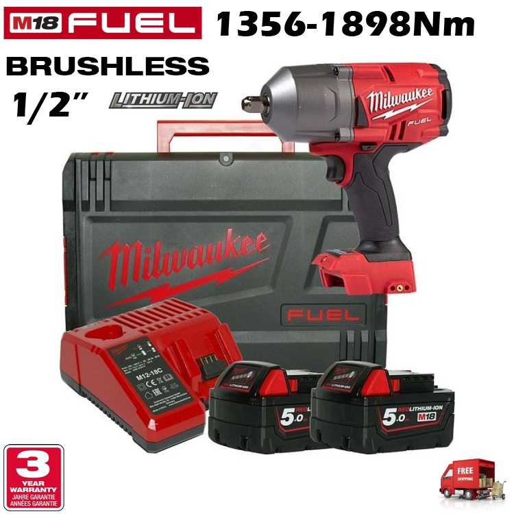 Акумулаторен ударен гайковерт Milwaukee M18FHIWF12-502X 4933459696 1356 ...
