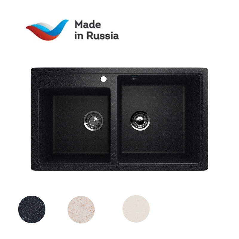 Гранитна мивка за вграждане черна Ulgran U-200/308 - 840x485мм - | Мивки от инокс и синтентичен ...